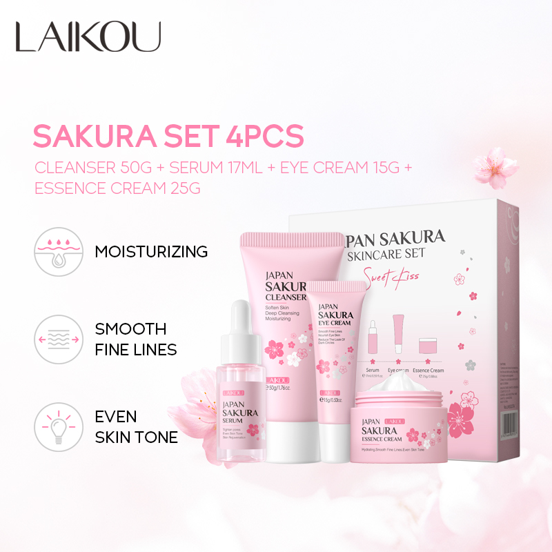 LAIKOU Japan Sakura Moisturizing Firming Skin Care Set 4pcs/set ...